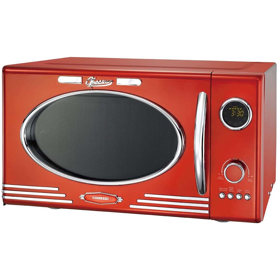 Mikroaaltouuni Melissa Retro, grillitoiminnolla, 23l, 800W, punainen