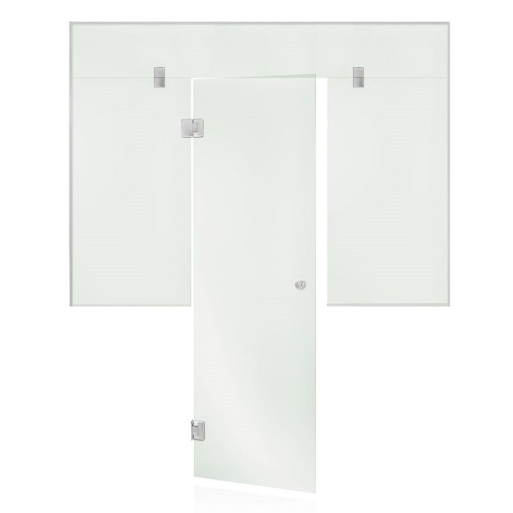 Saunan lasiseinä Andres Glass, ovi, lisäpala, kaksi ikkunaa, saranat ...