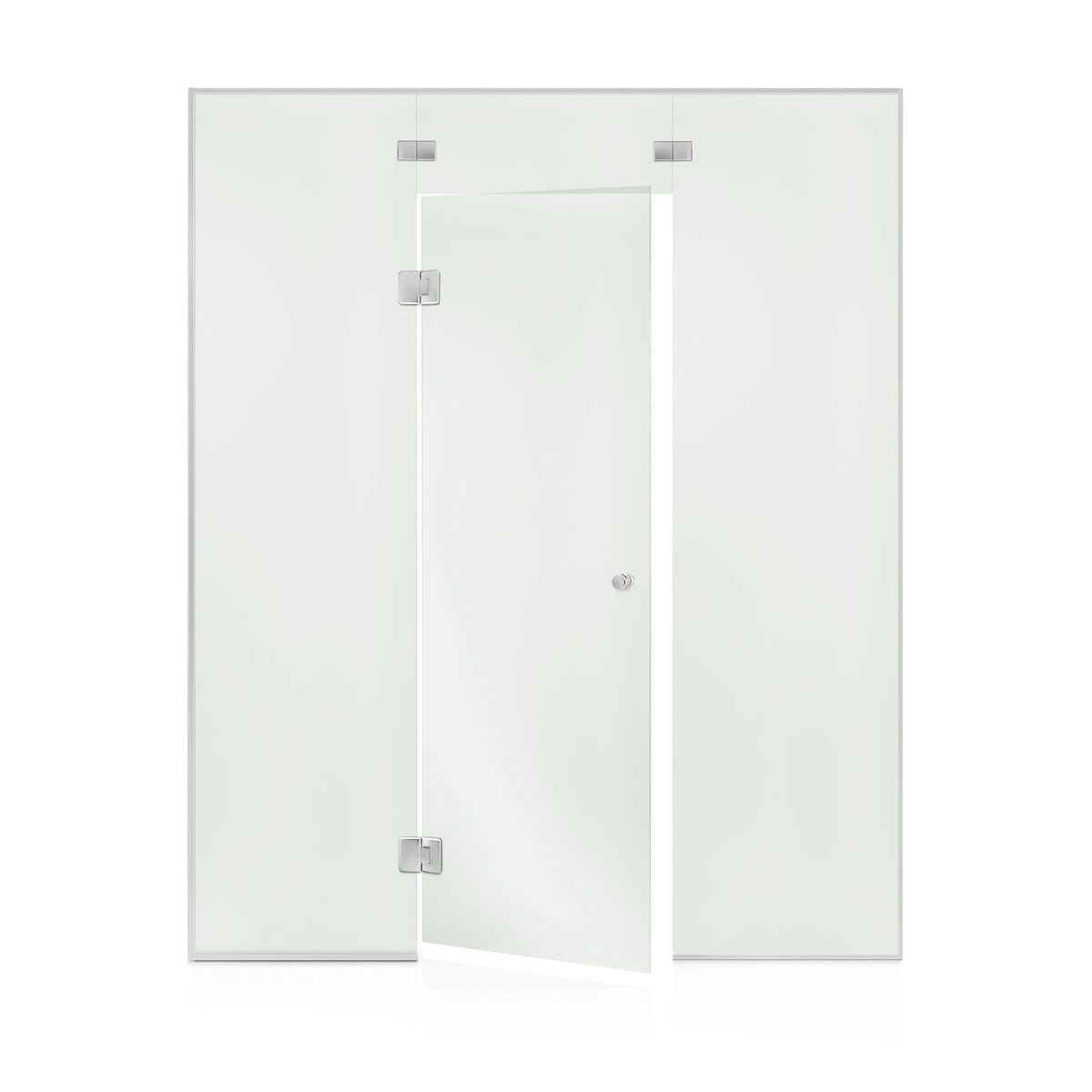 Saunan lasiseinä Andres Glass, ovi, lisäpala ja kaksi korkeaa ikkunaa ...