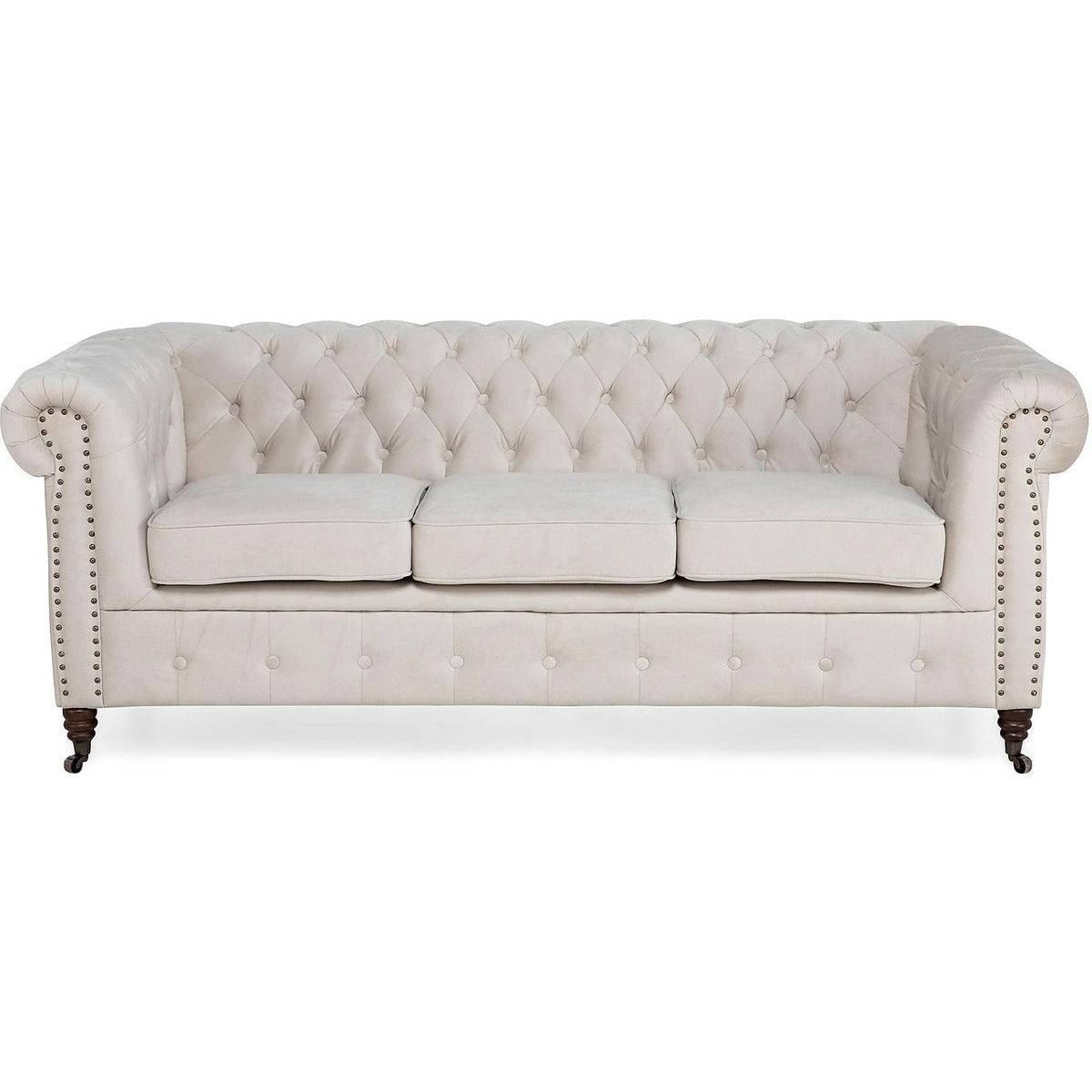 Sohva Bloomington Chesterfield Deluxe 3 ist sametti beige