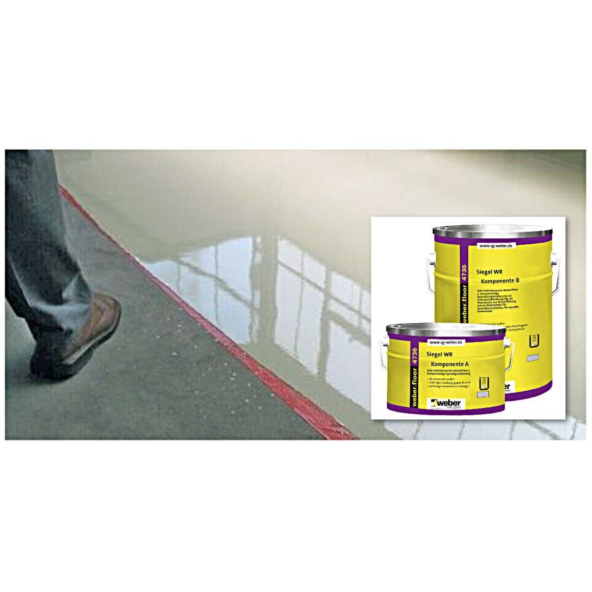 Saint Gobain Weber Epoksipinnoite Weber Floor 4736 RAL 7001 10 kg