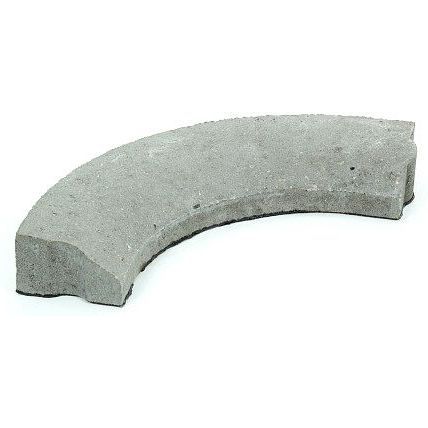 Rudus Liimattava reunakivi , kulma R250 kovera, 490x130x80mm, sileä, harmaa