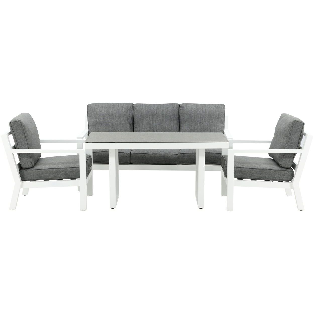 Sohvaryhmä Venture Home Barcelona, 3-istuttava sohva ja 2 nojatuolia, harmaa/valkoinen | Netrauta.fi