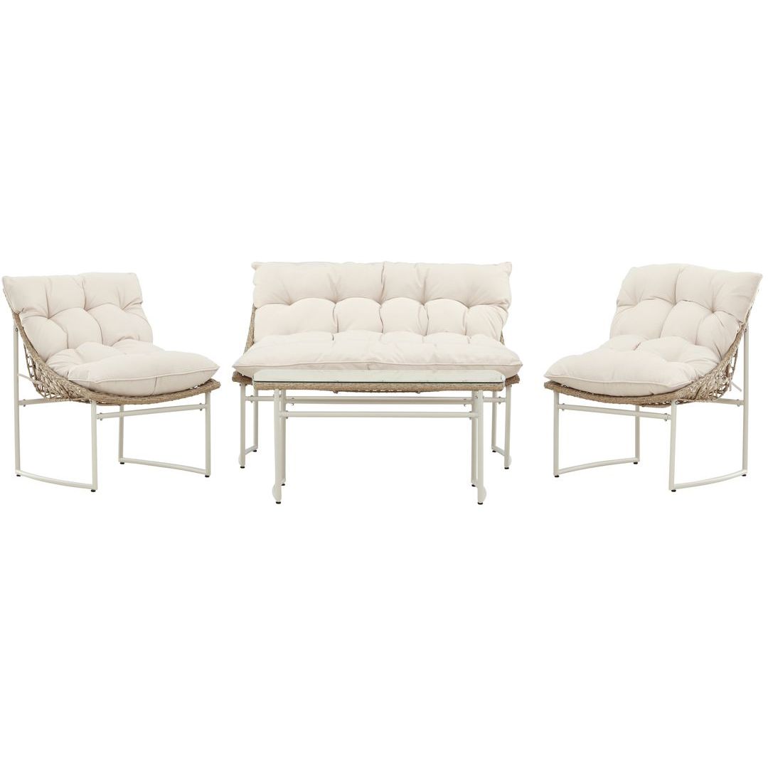 Sohvaryhmä Venture Home Tina, 2-istuttava sohva + 2 lepotuolia + sohvapöytä, beige | Netrauta.fi