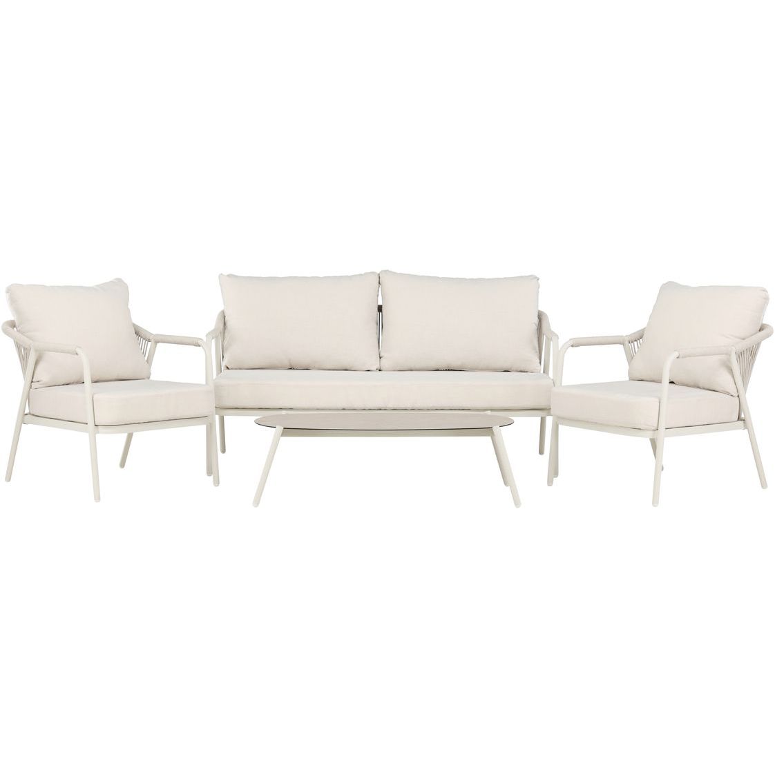 Sohvaryhmä Venture Home Sicily, 2-istuttava sohva + 2 lepotuolia + sohvapöytä, beige | Netrauta.fi