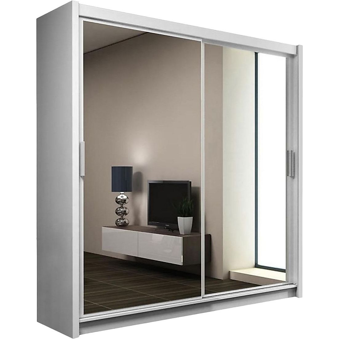 Vaatekaappi liukuovilla Kristi 160cm valkoinen | Netrauta.fi