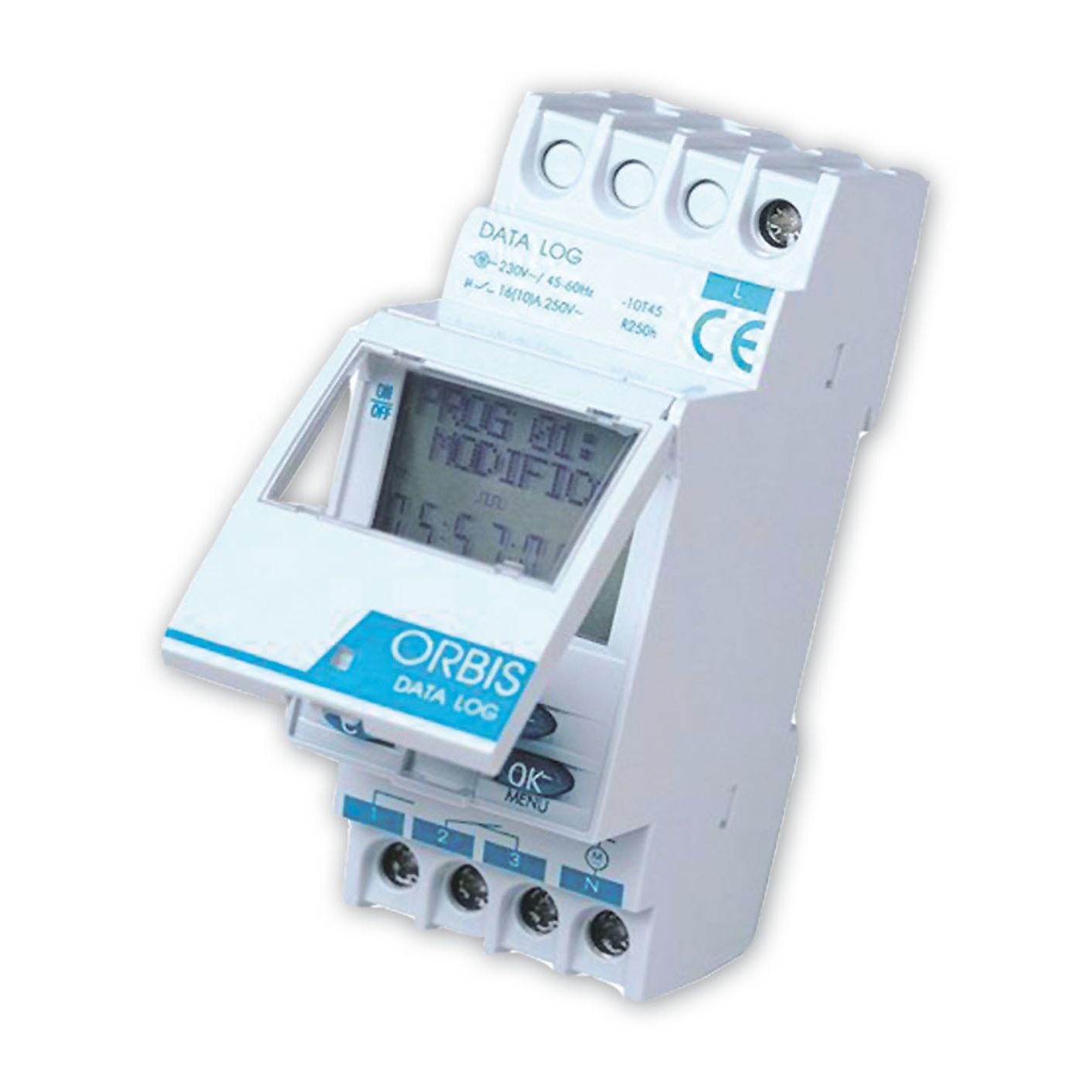 Orbis Digitaalinen kellokytkin Crono, DATA, LOG 2, 2x16A, 12V, 2-piiri | Netrauta.fi