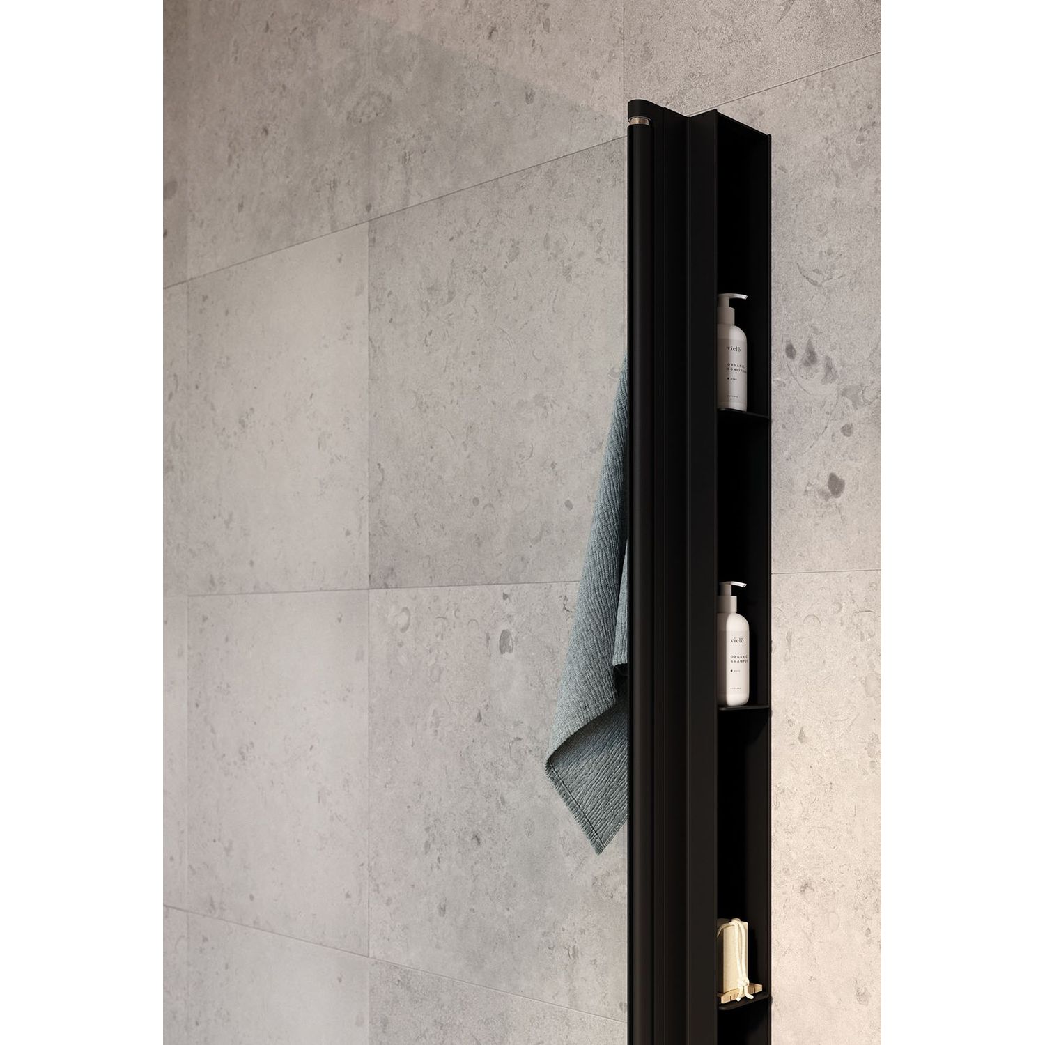 Suihkuseinän lisäprofiili INR Pile, 1400-2000 mm, mattamusta | Netrauta.fi