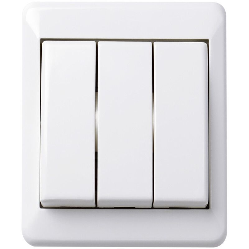 Kytkin ELKO RS Nordic 1+1+1-kytkin IP20 pinta-asenteinen, JL, kirkkaan ...