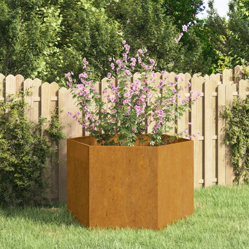 Kukkalaatikko ruoste 60x60x45 cm corten-teräs | Netrauta.fi