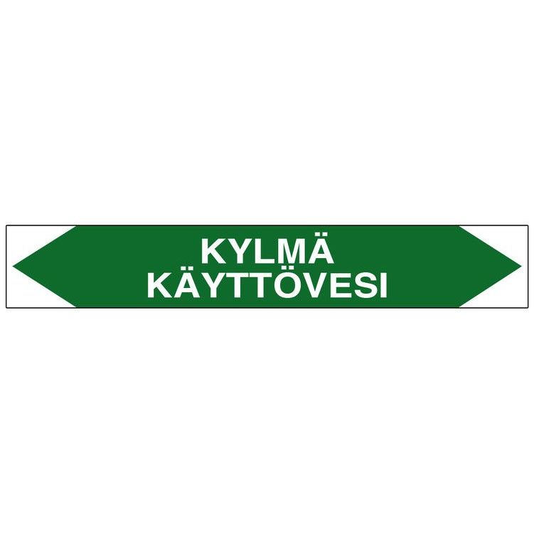 Merkintätarra/putkistotarra "Kylmä käyttövesi", 16x2.5cm, 5kpl ...