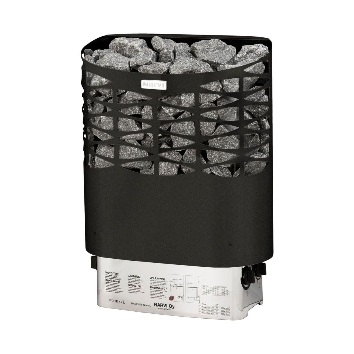 Sähkökiuas Narvi NS, 6kW, 5-8m³, kiinteä ohjaus, eri värejä | Netrauta.fi