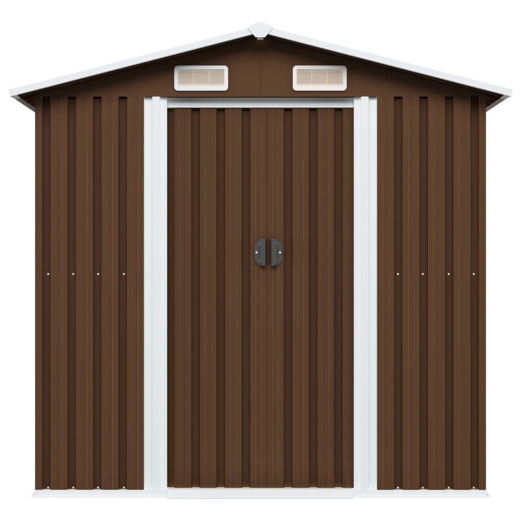 Puutarhan varastovaja ruskea 204x132x186 cm teräs (47029)